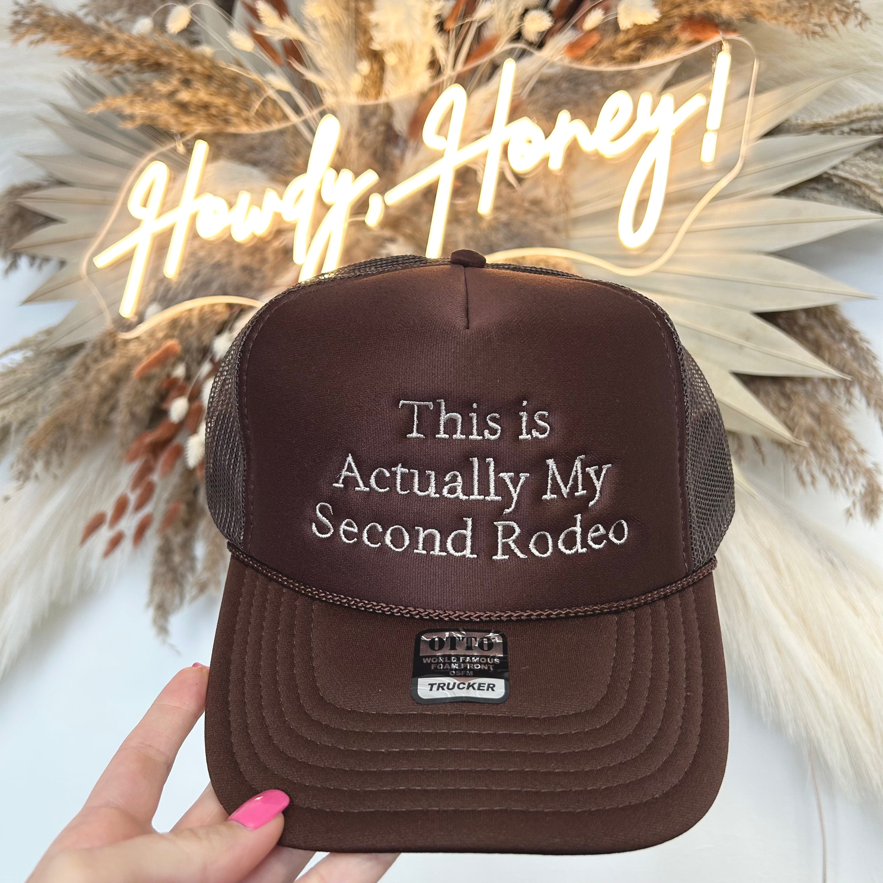 'Second Rodeo' Trucker Hat |Brown| – Howdy, Honey! Boutique