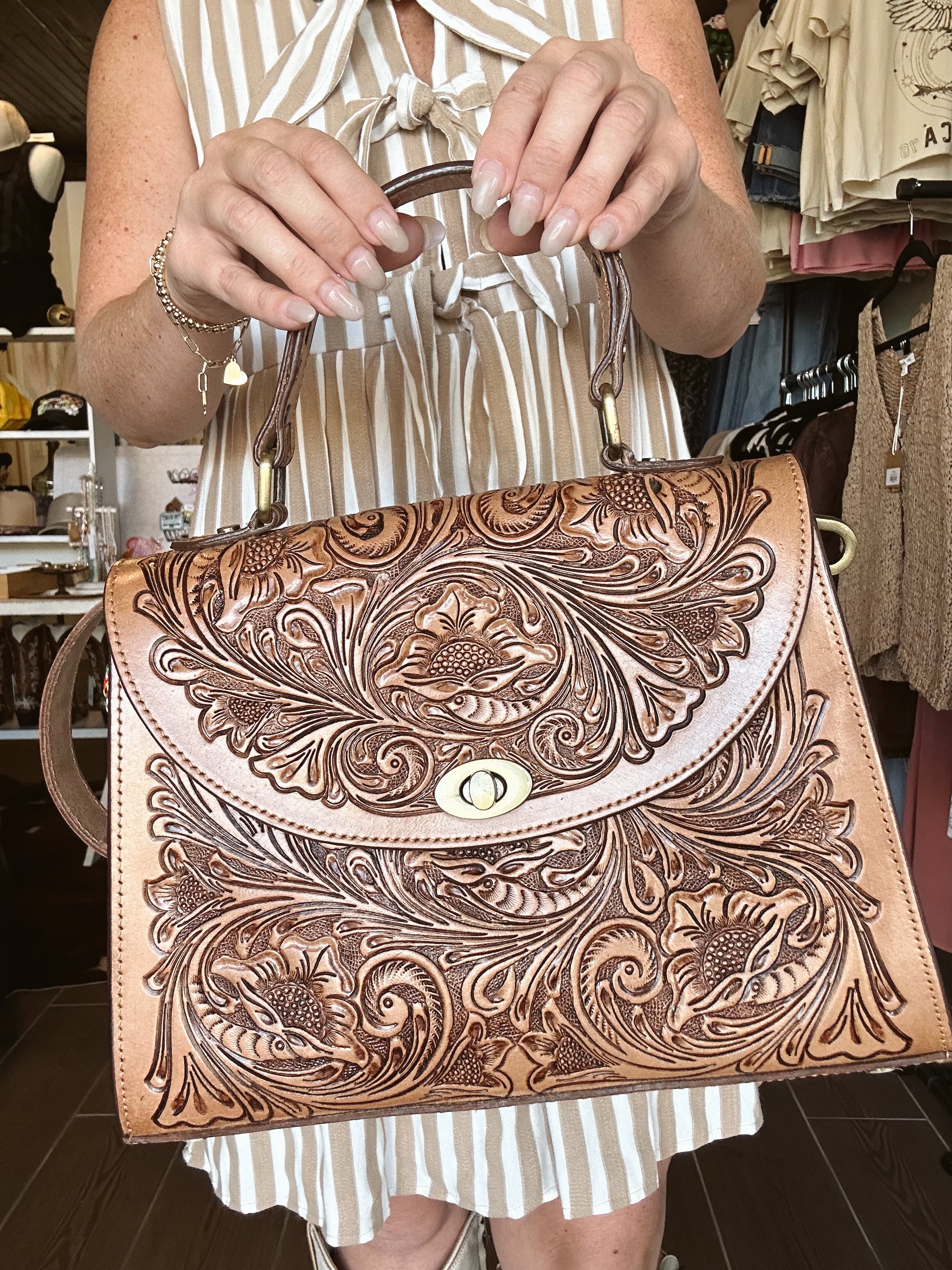 Savannah Scroll Myra Bag |Brown| – Howdy, Honey! Boutique
